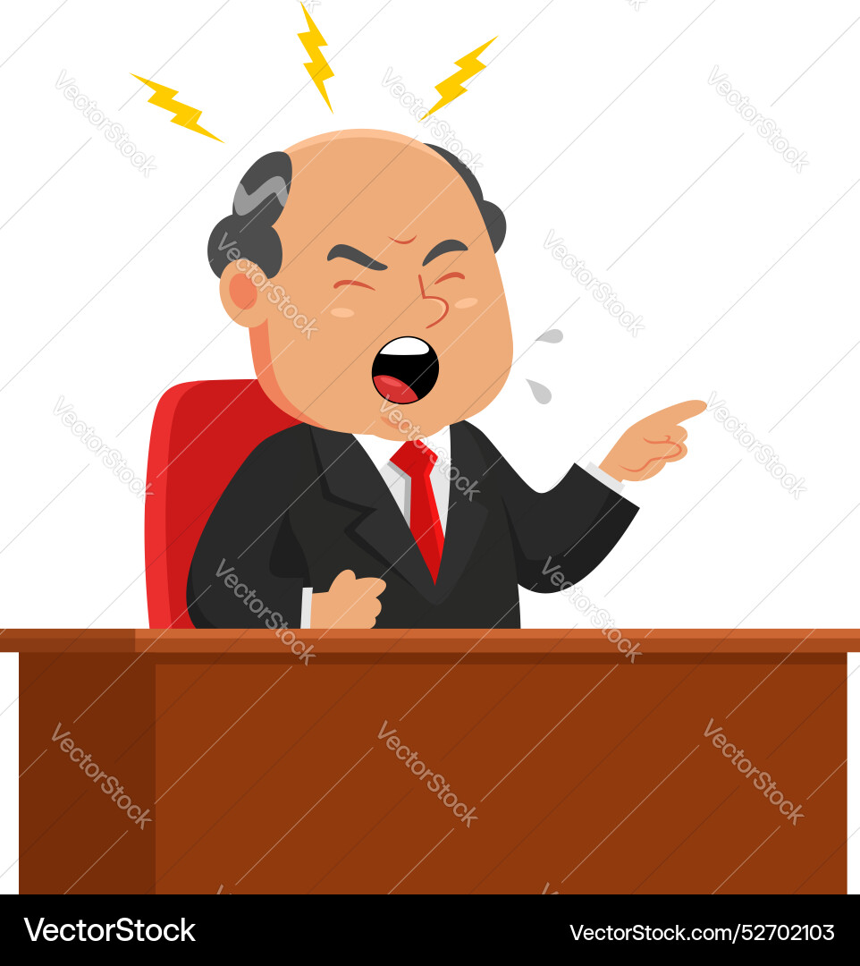 Angry business boss man cartoon character Vector Image