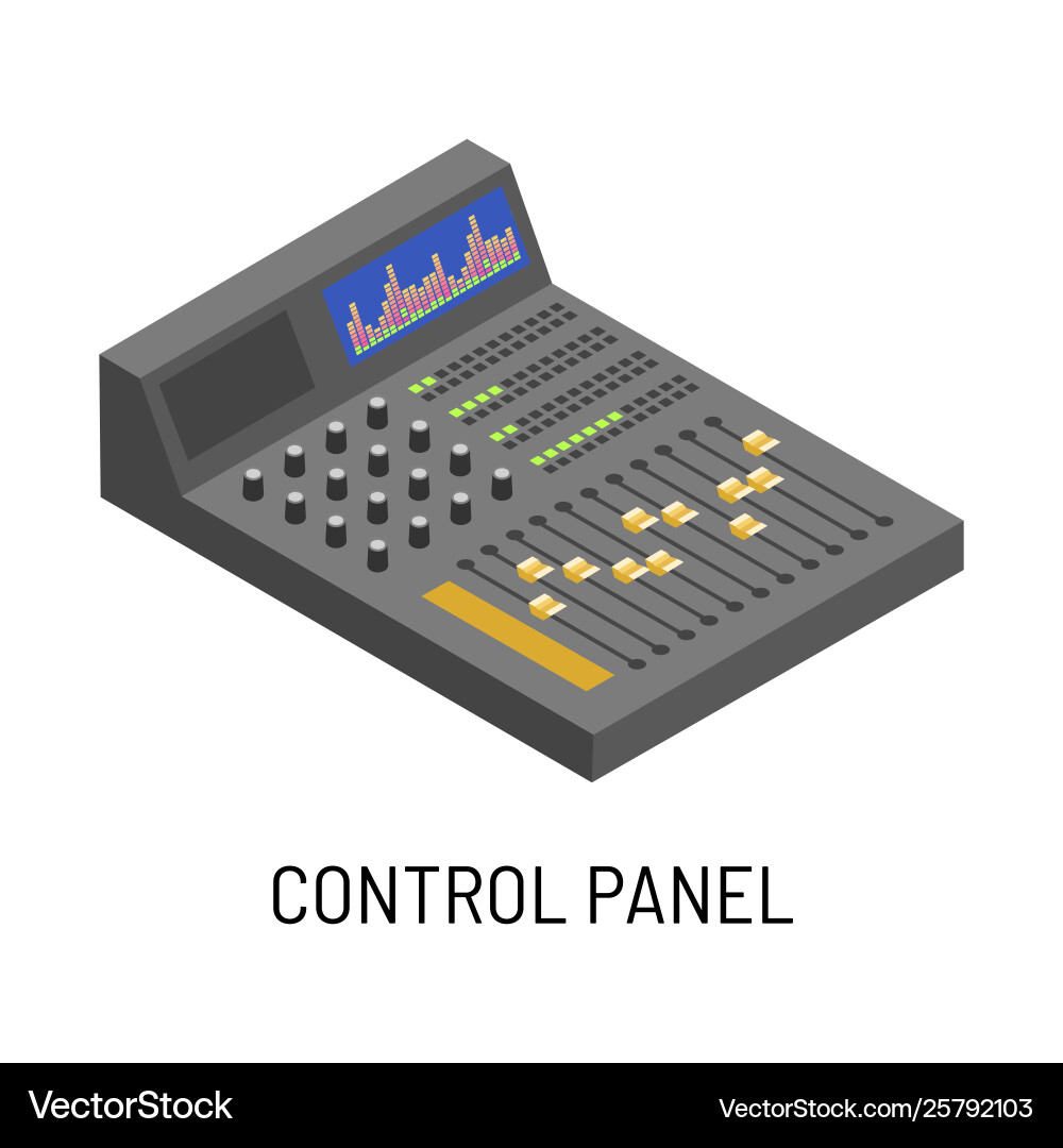 Control panel music record studio equipment Vector Image