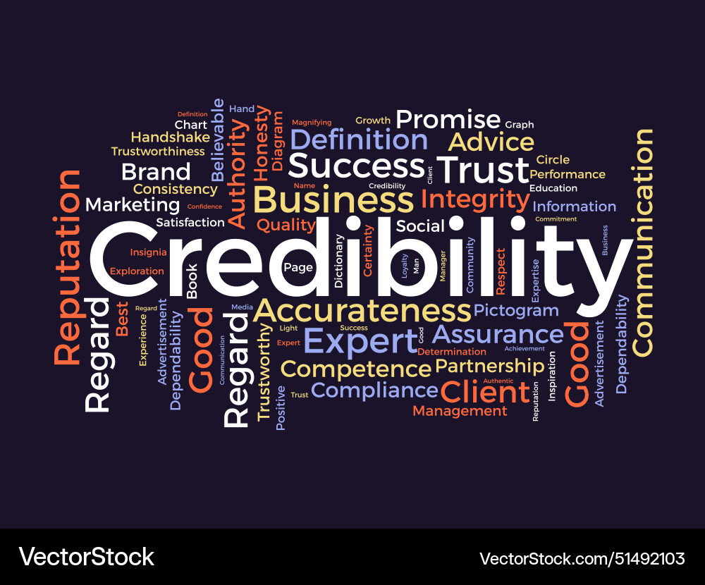 Credibility word cloud template business concept Vector Image