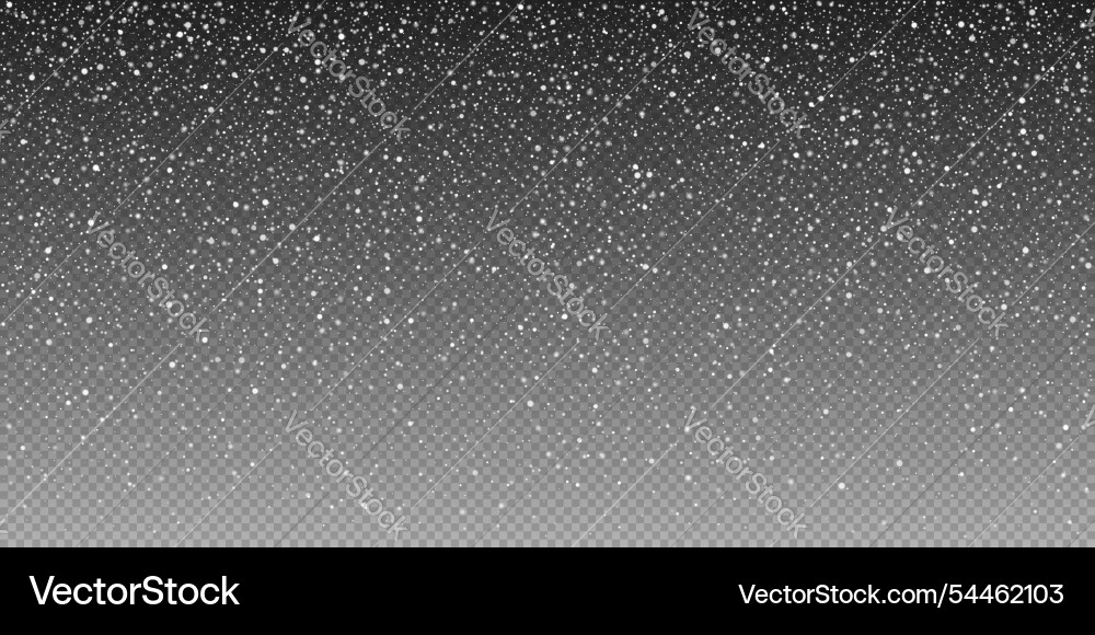 Frosty snowflakes falling on transparent Vector Image