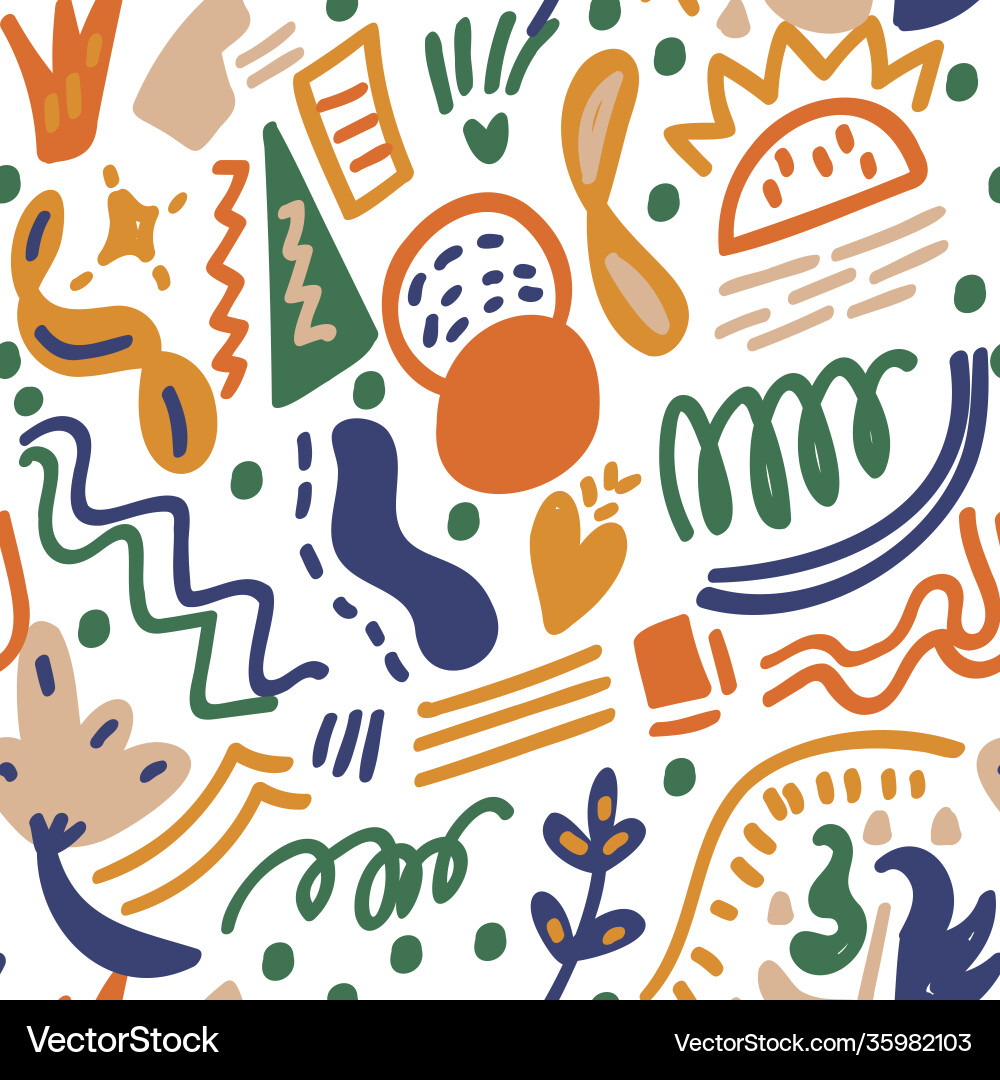 Hand-Drawn Doodle Pattern Royalty Free Vector Image