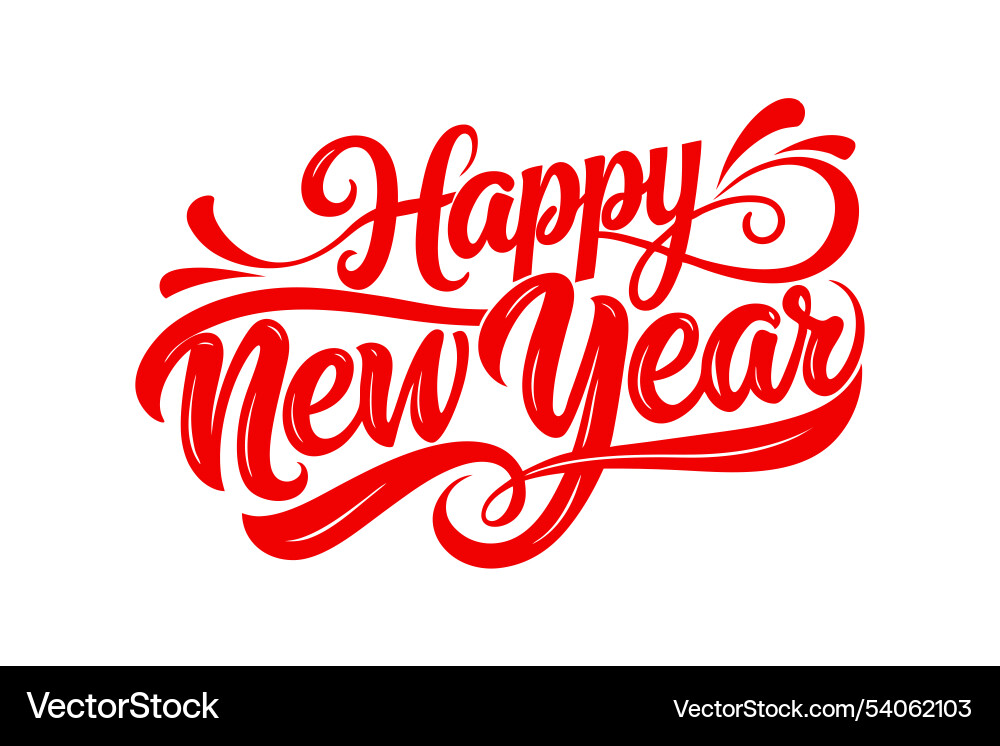 Happy new year calligraphy typography Royalty Free Vector