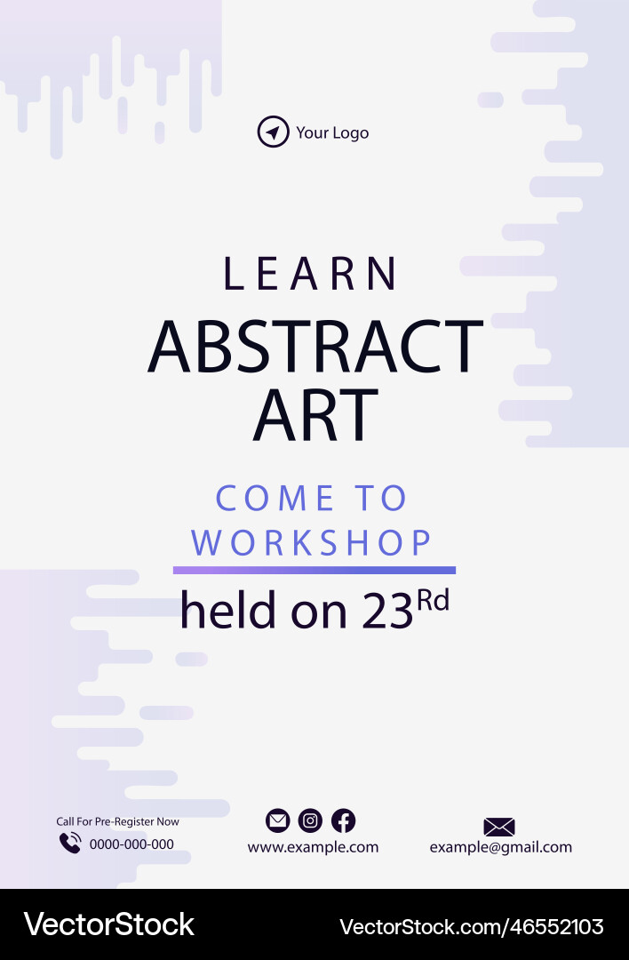 Learn abstract art flyer design template Vector Image