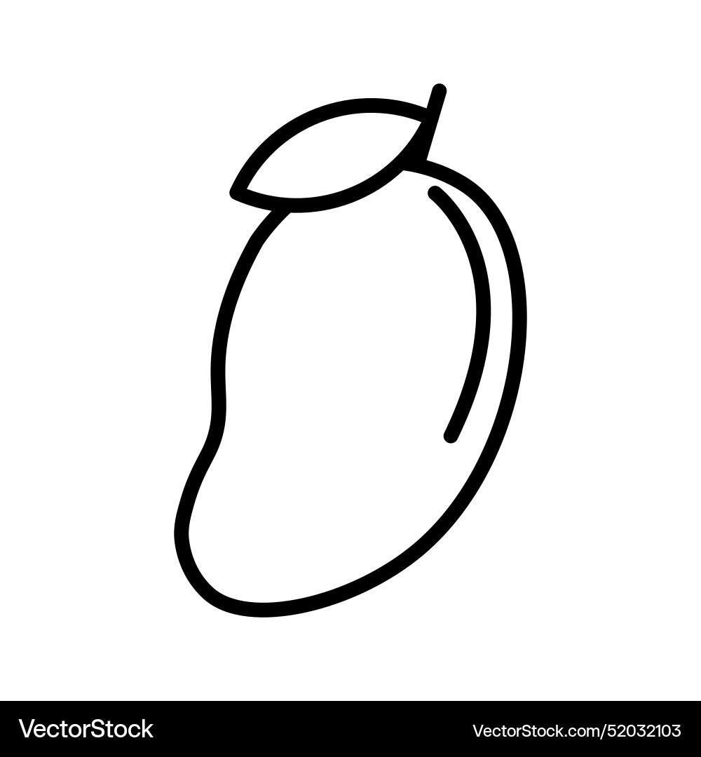 Mango icon linear logo mark in black and white Vector Image
