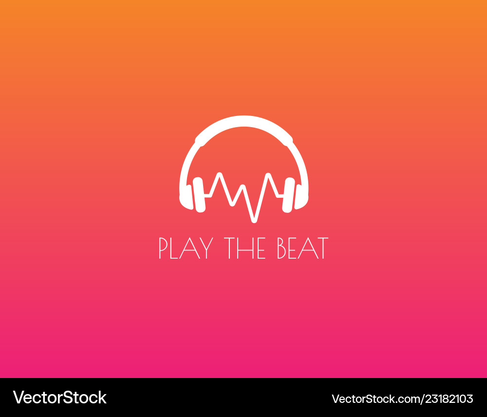 Play the beat logo Royalty Free Vector Image - VectorStock