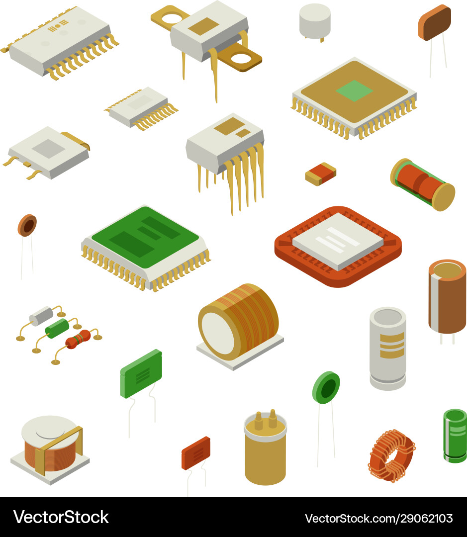 Semiconductor element set Royalty Free Vector Image