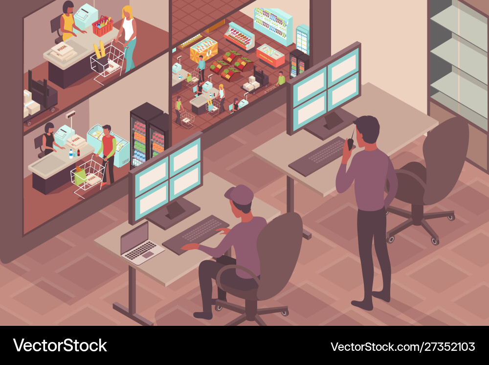 Supermarket security background Royalty Free Vector Image