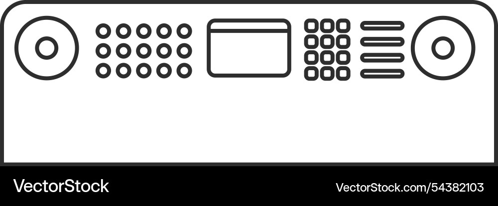 Synthesizer panel line icon music instrument Vector Image