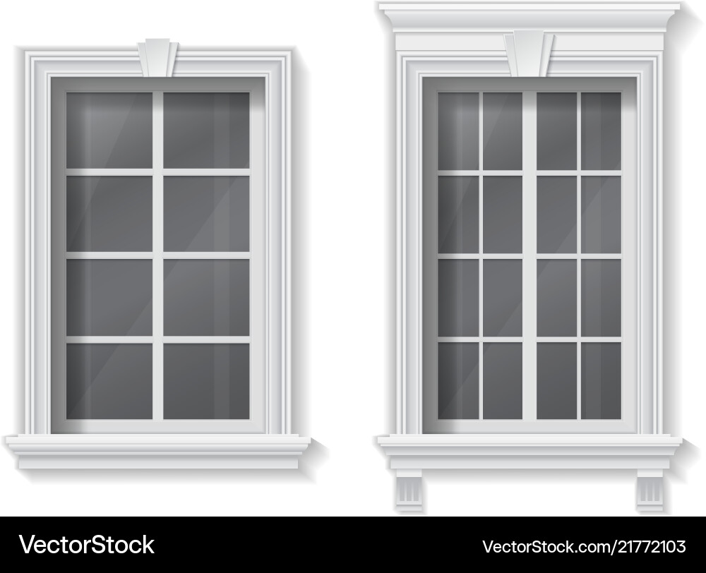 Window in classic frame Royalty Free Vector Image