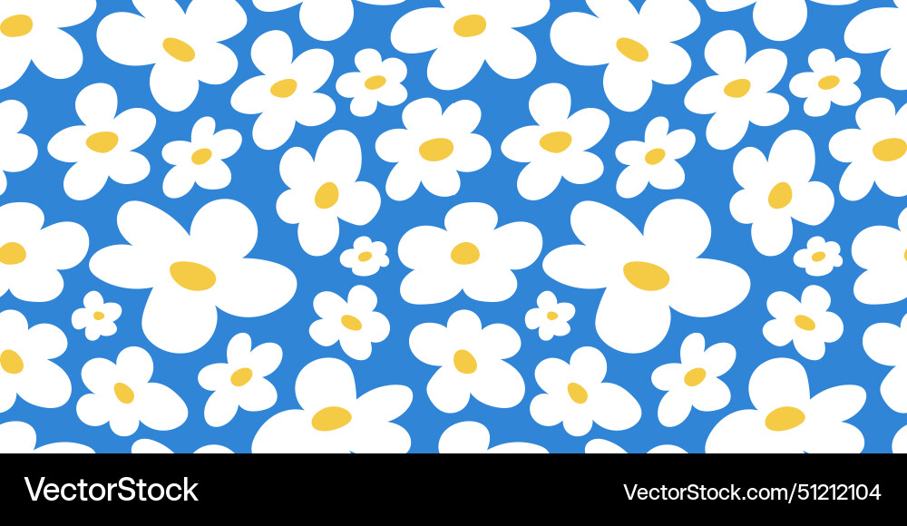 2000s flowers y2k background seamless pattern Vector Image