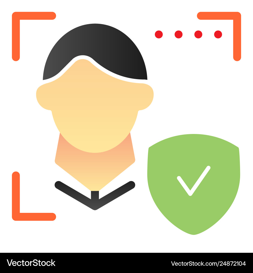 Biometric facial recognition flat icon face scan Vector Image
