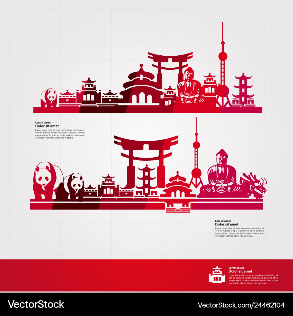 China travel destination Royalty Free Vector Image