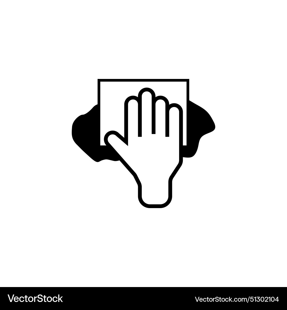 Cleaning washing rag hand wiping cloth flat icon Vector Image