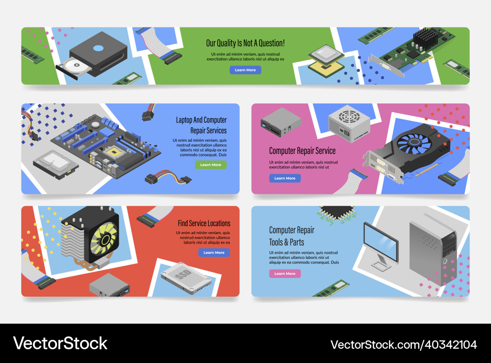 Computer Repair Service Landing Page Royalty Free Vector