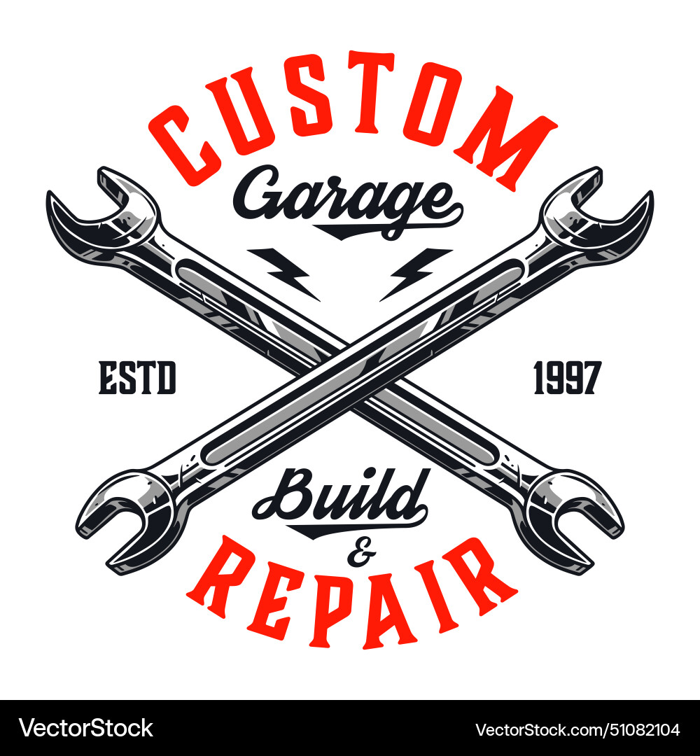 Custom car repair colorful poster Royalty Free Vector Image
