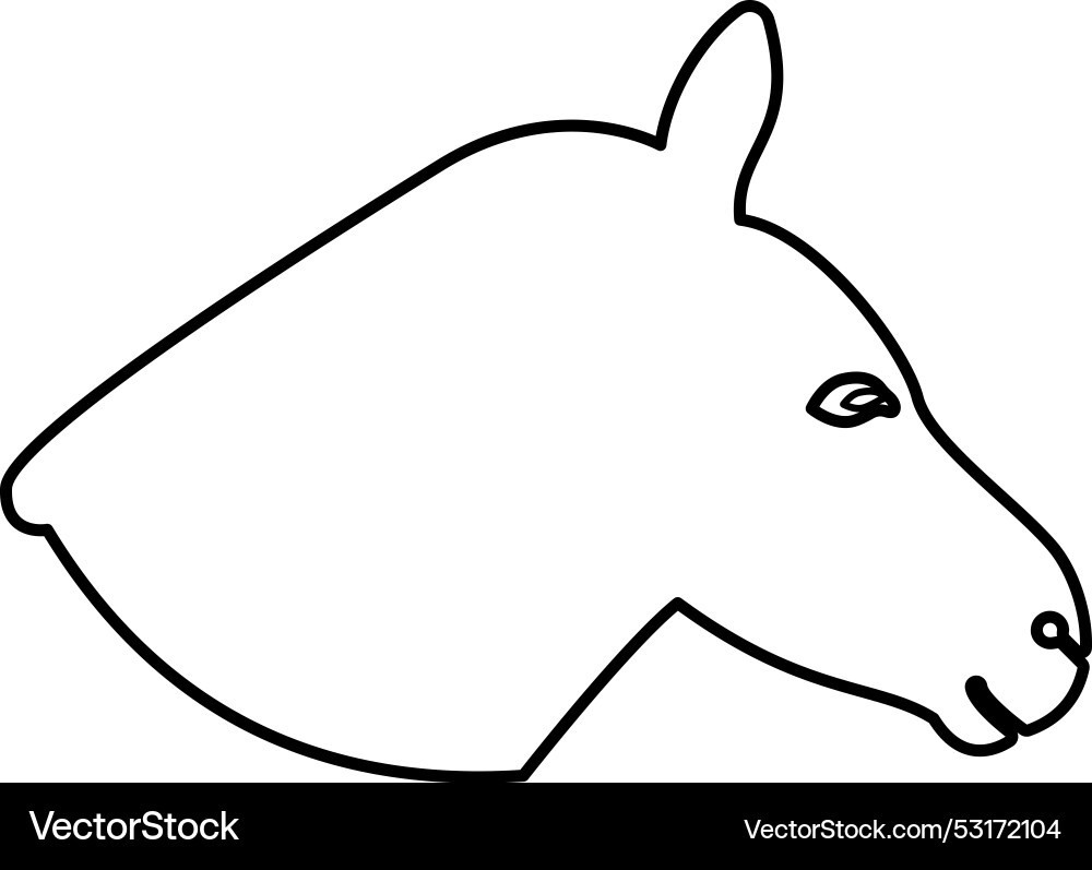 Donkey head silhouette contour outline line icon Vector Image