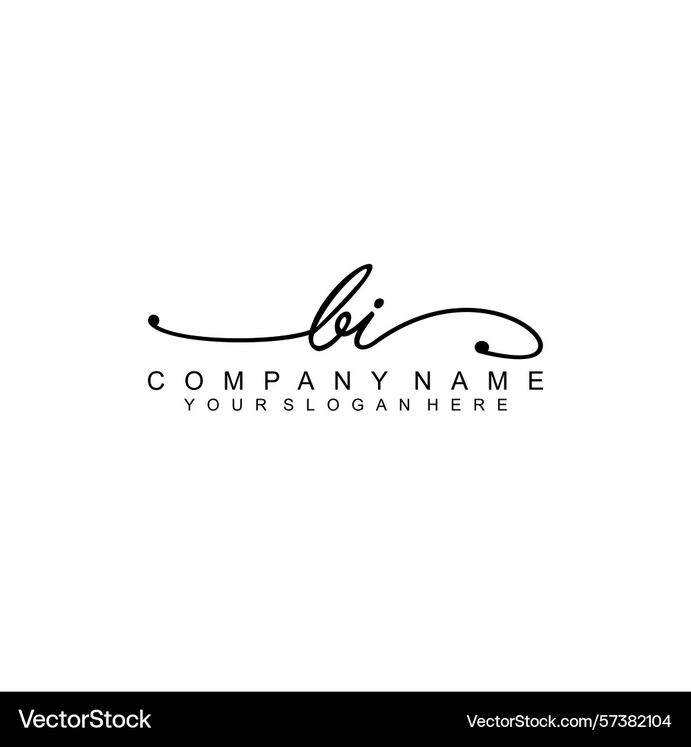 Elegant bi initial handwriting logo collection Vector Image