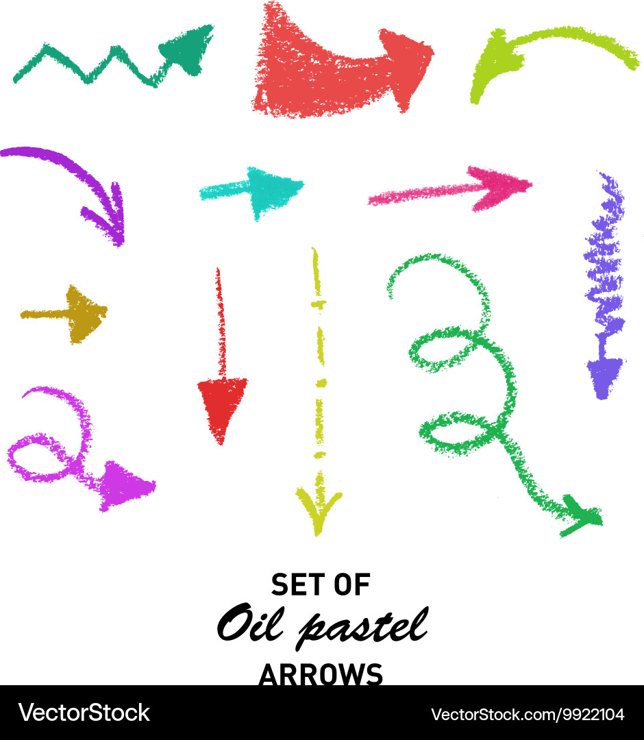 Hand Drawn Pastel Arrows - Presentation Royalty Free Vector