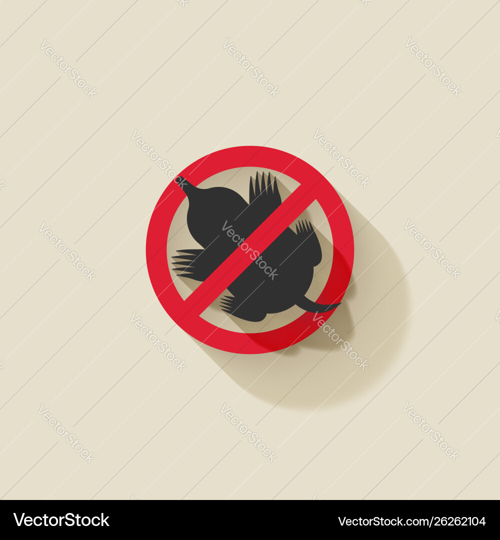 Mole silhouette animal pest icon stop sign Vector Image