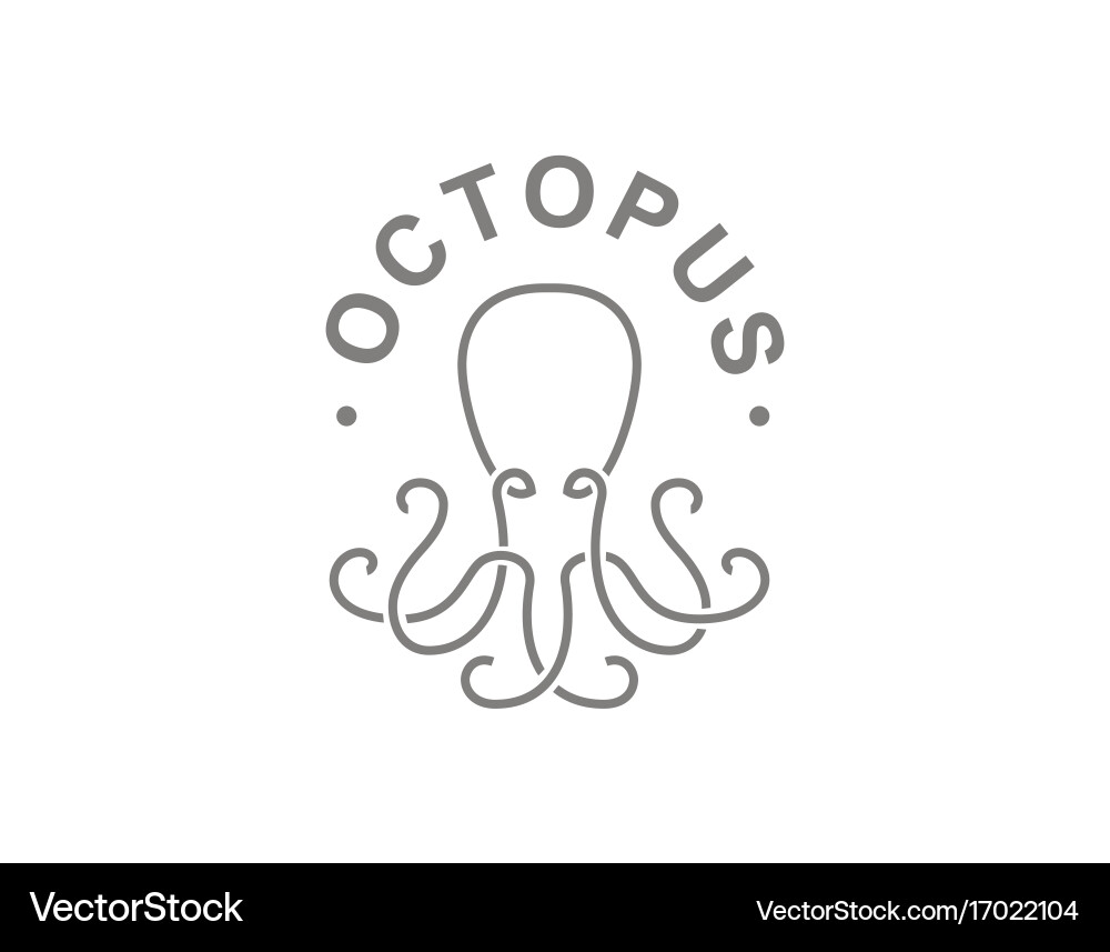 Octopus logo - emblem design Royalty Free Vector Image