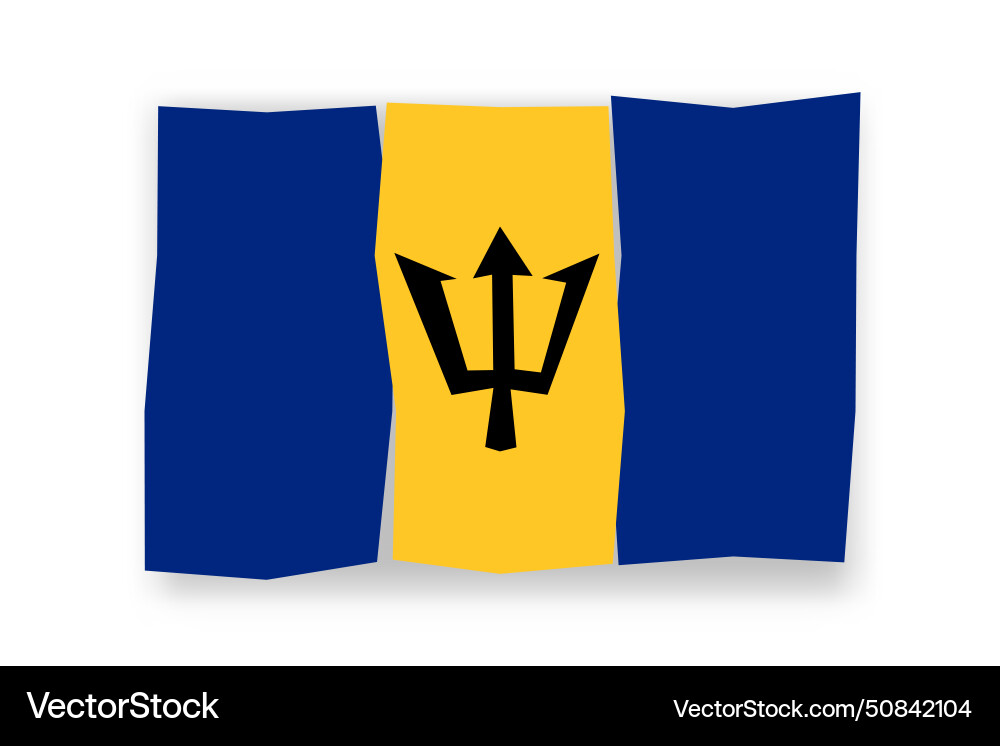 Papercut flag of barbados Royalty Free Vector Image