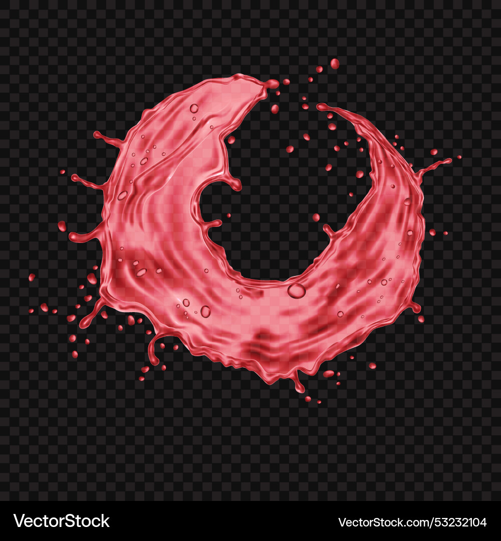 Red water dark checkeredrealistic splash Vector Image