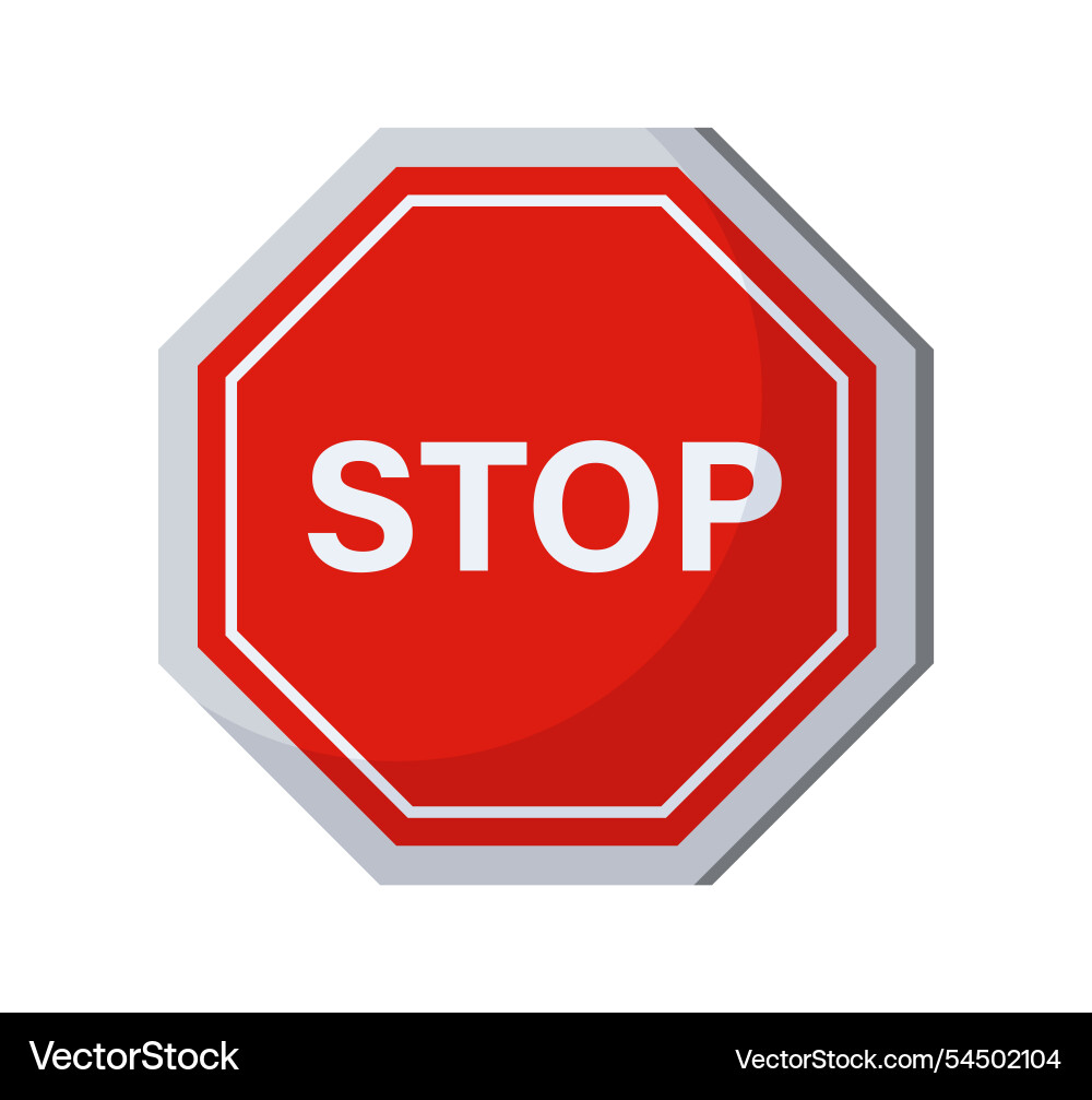 Road work sign red roadsign with stop inscription Vector Image
