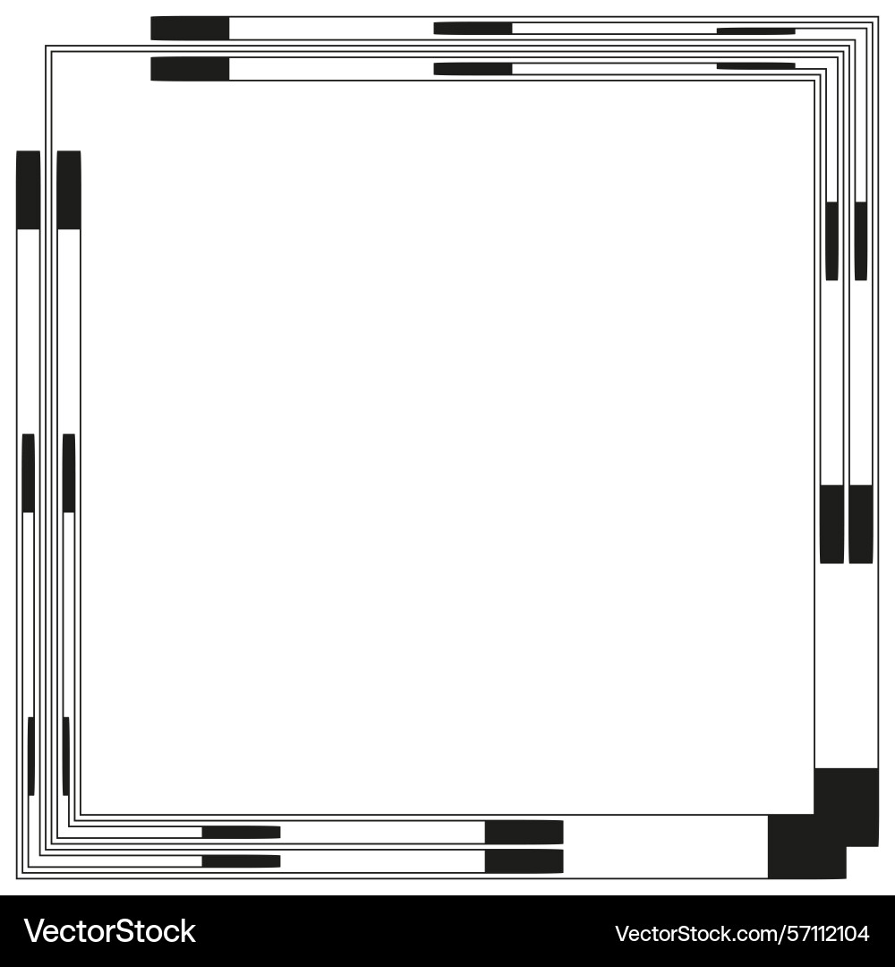 Square frame icon minimal border hollow shape Vector Image