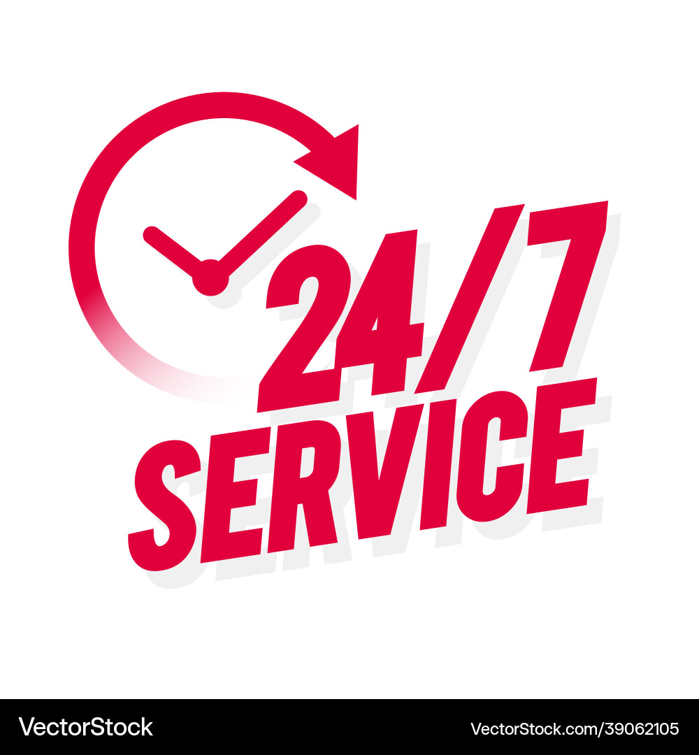 24 7 service icon Royalty Free Vector Image - VectorStock