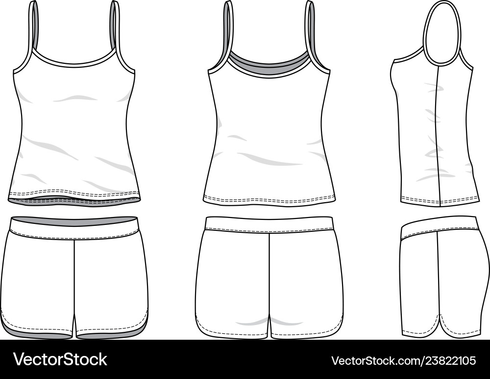 Blank clothing templates Royalty Free Vector Image