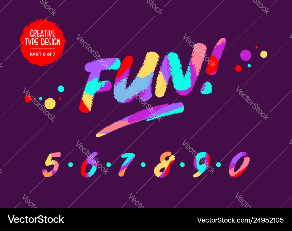 Colourful numbers kids font in cartoon Royalty Free Vector