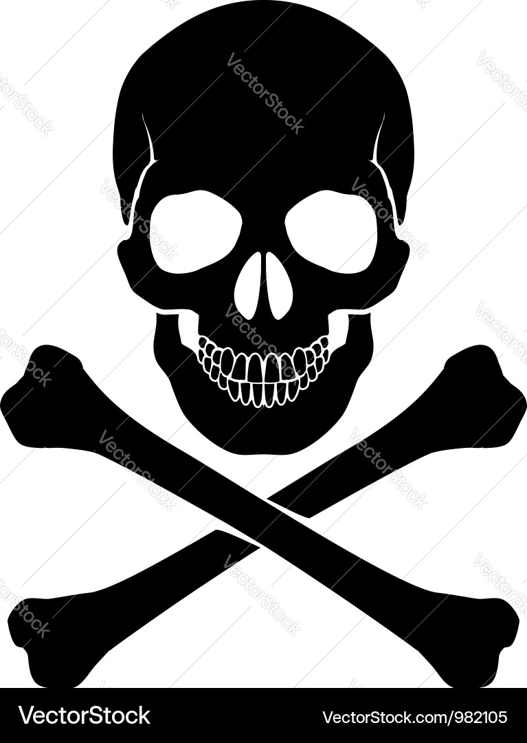Crossbones and skull Royalty Free Vector Image