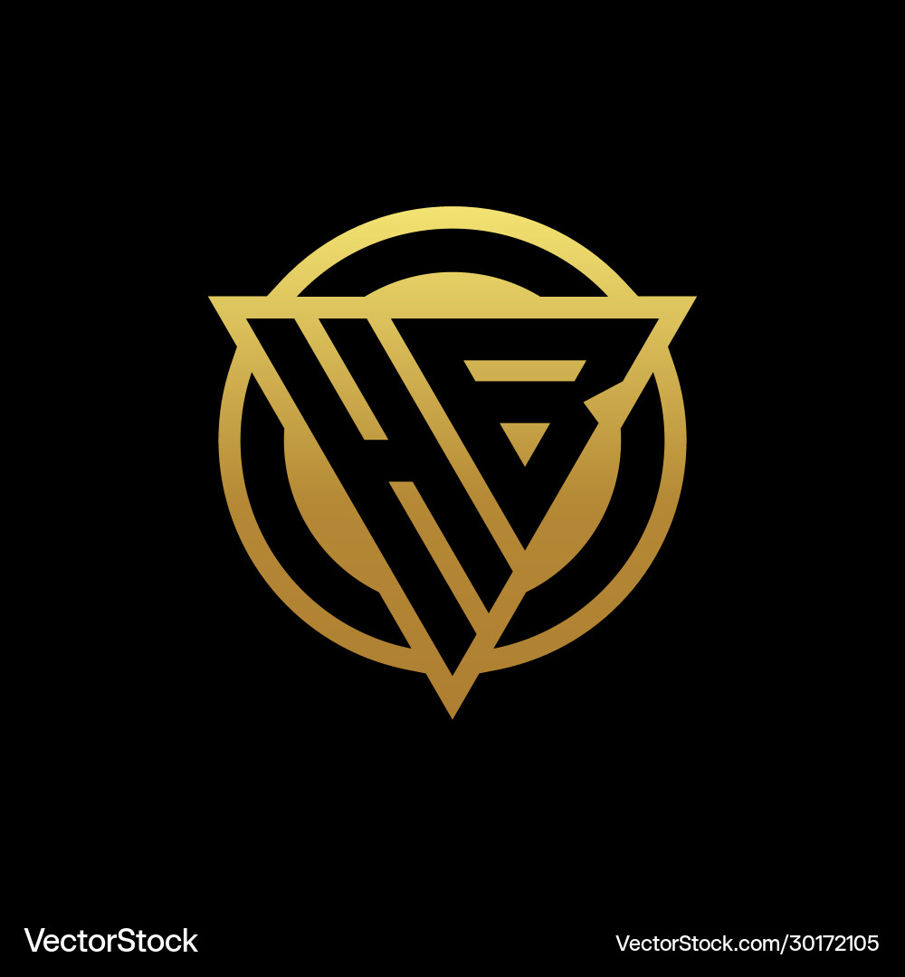 Hb logo monogram with triangle shape and circle Vector Image