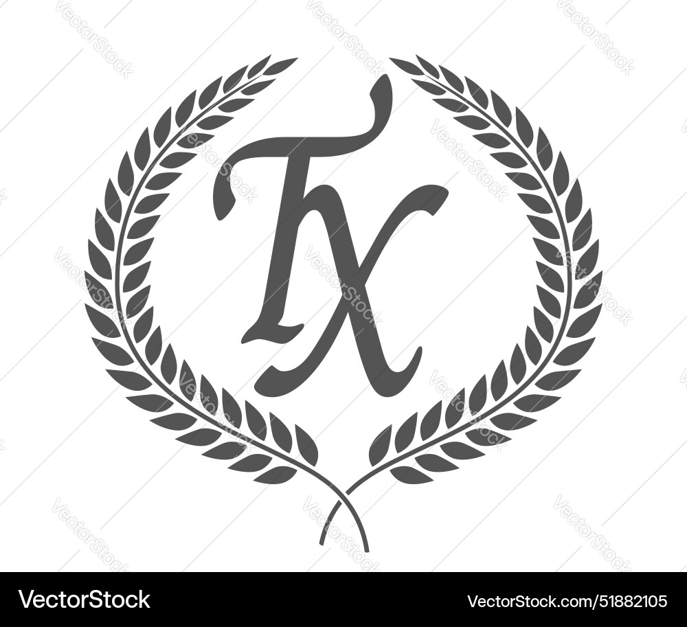 Initial letter t and x tx monogram logo design Vector Image