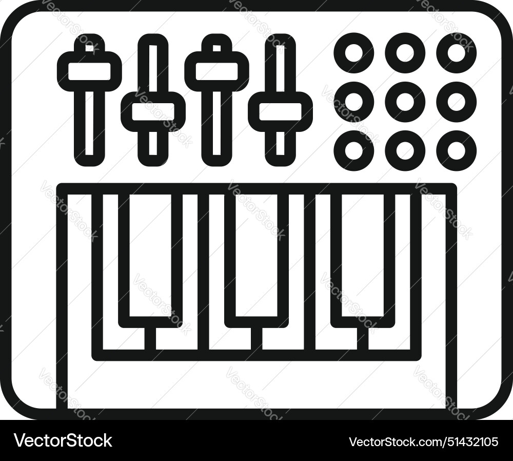 Line art of a midi controller Royalty Free Vector Image