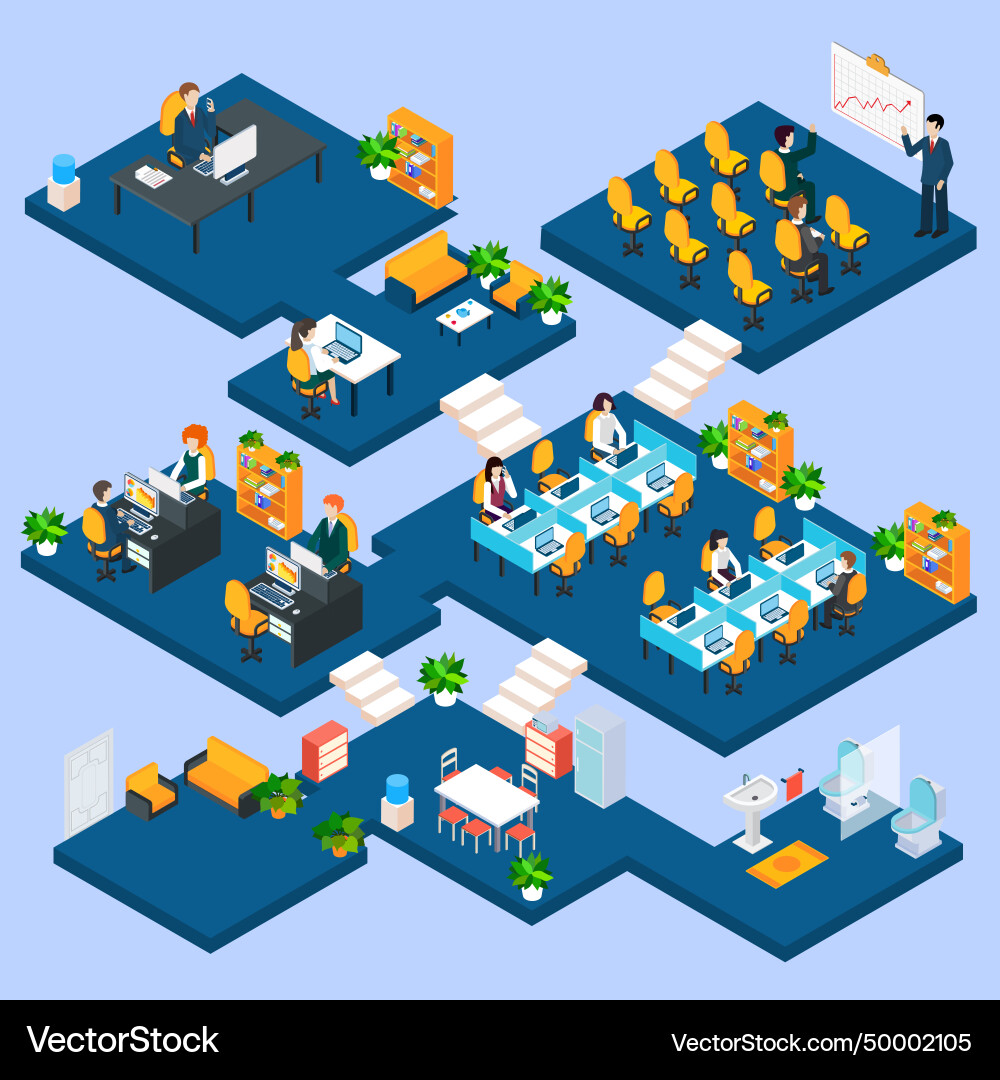 Multistory office isometric Royalty Free Vector Image