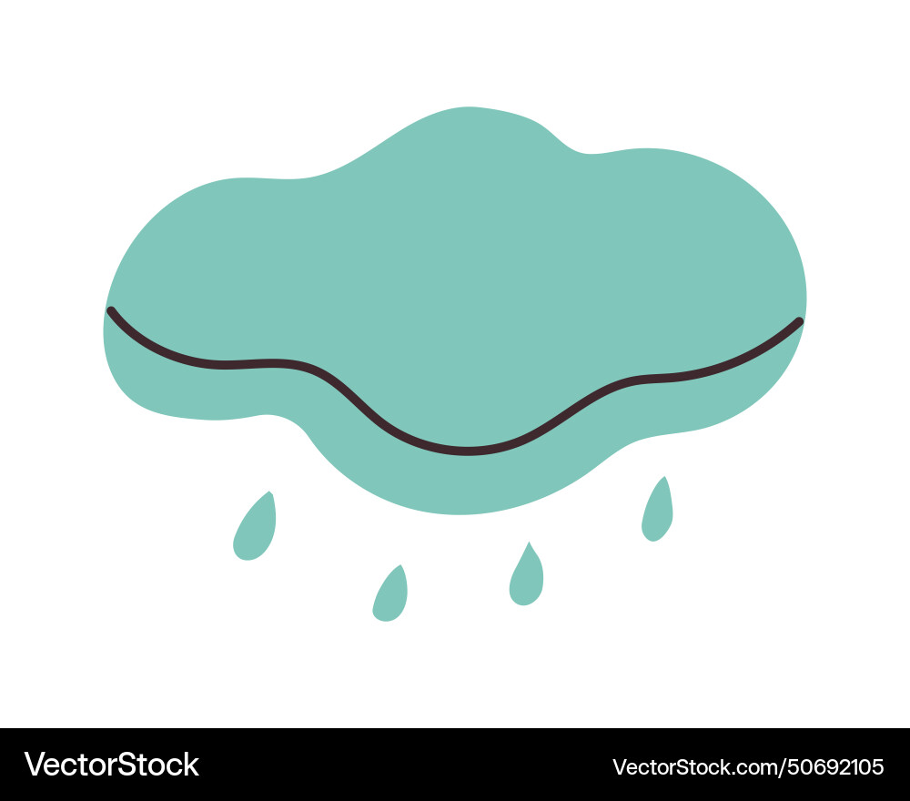 Rain icon in flat style isolated on white Vector Image