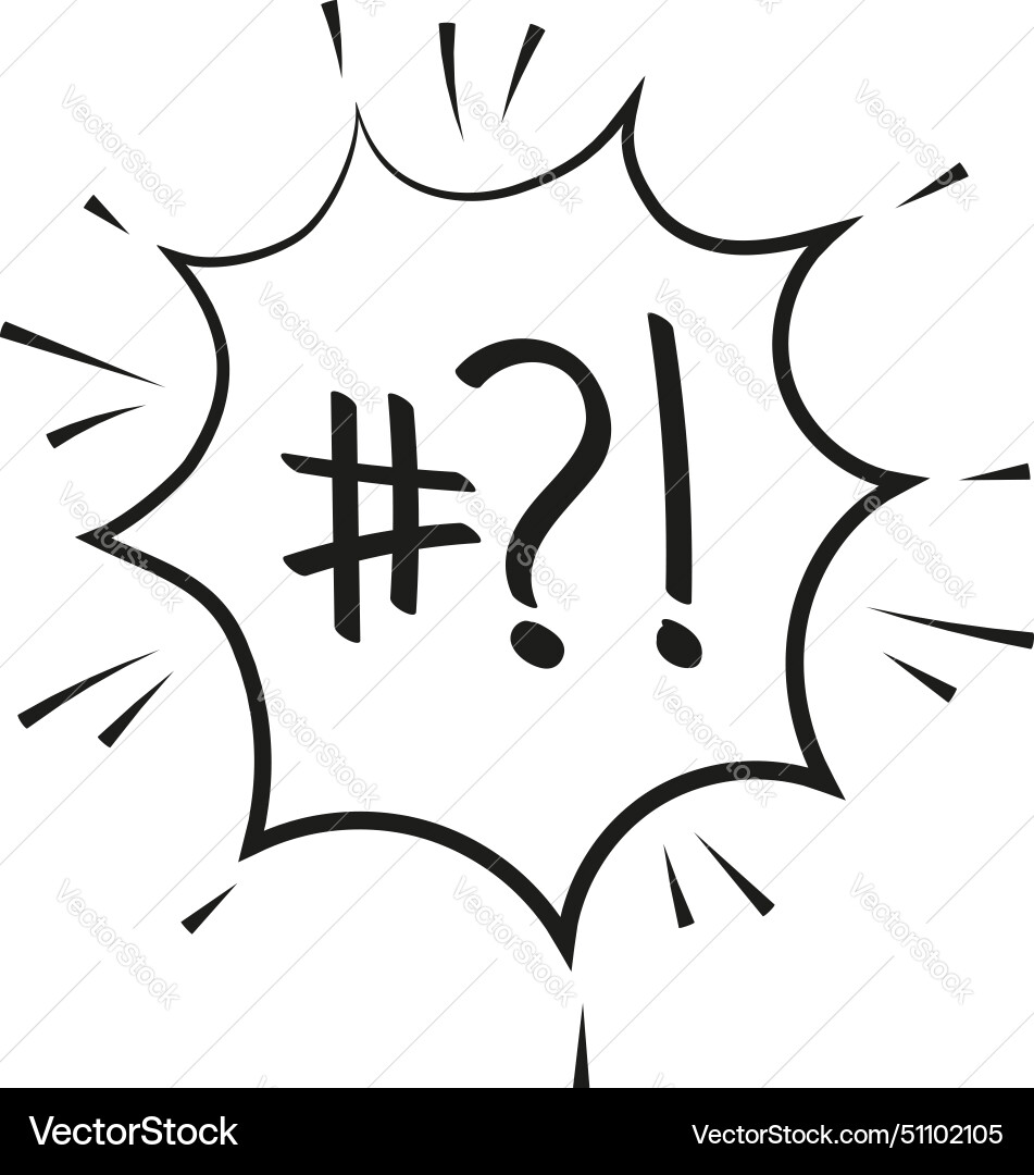 Swear expletive words angry rude Royalty Free Vector Image