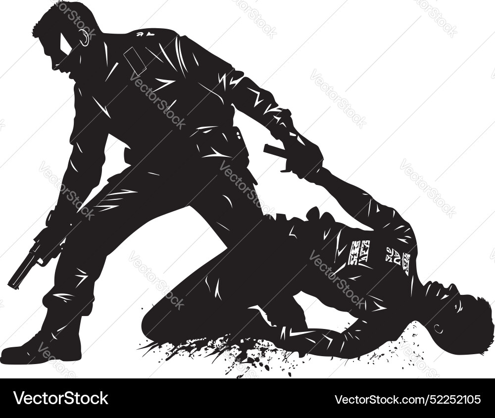 Vigilante retribution dark police clash emblem Vector Image
