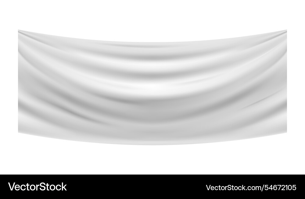 White waving flag template hanging textile Vector Image