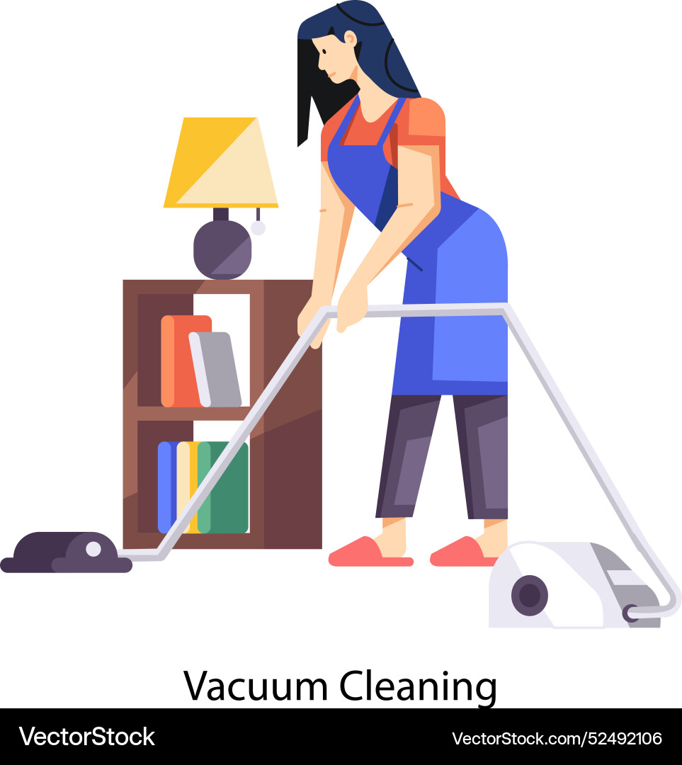 Basic rgba flat character of vacuum c Royalty Free Vector