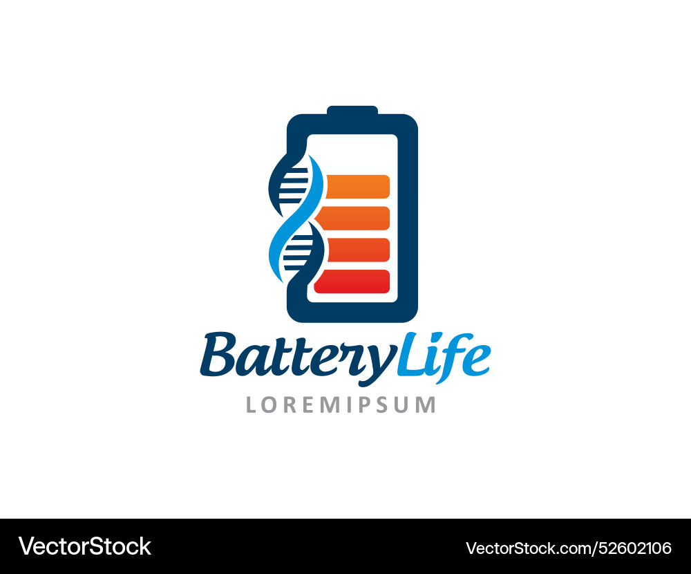 Battery life logo symbol or icon template Vector Image