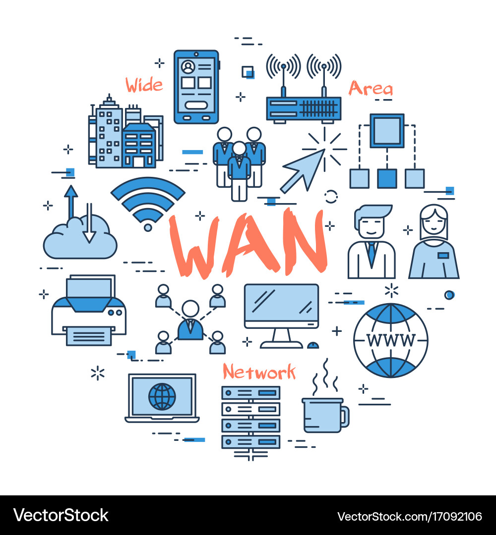 Blue round wan concept Royalty Free Vector Image