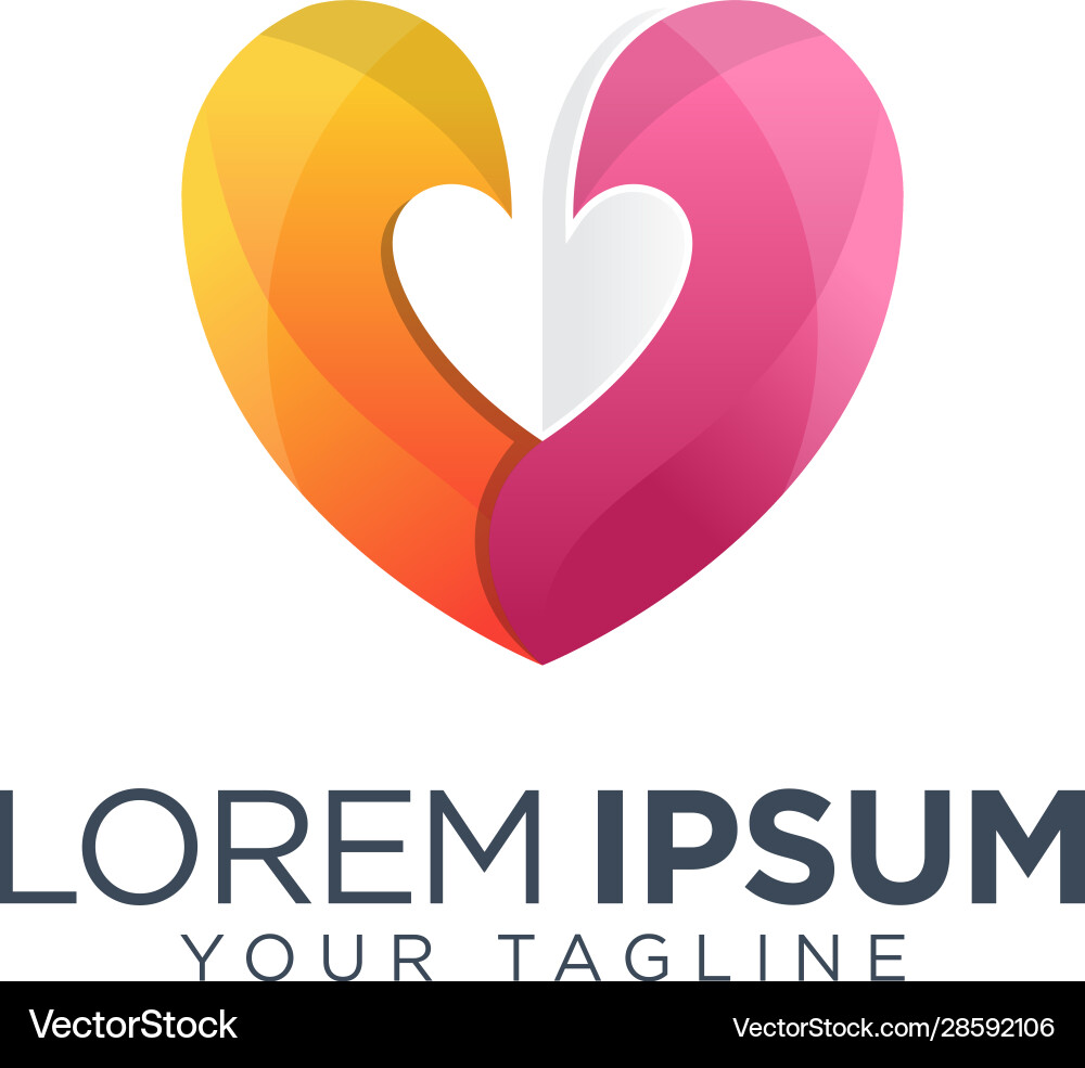 Colorful heart logo design template Royalty Free Vector