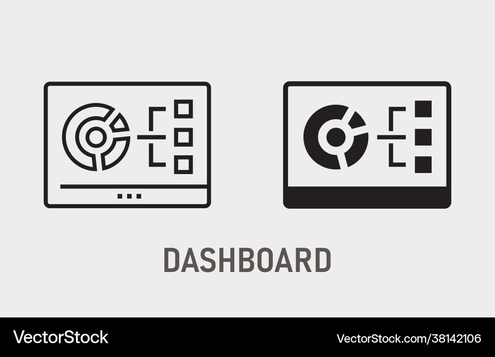 Dashboarding visualization icon on white Vector Image