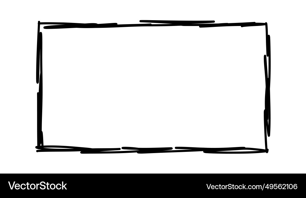 Doodle frames rectangle hand drawn borders Vector Image