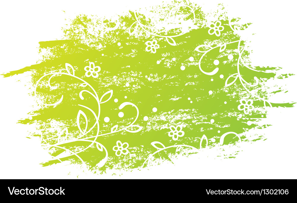 Grunge floral green design Royalty Free Vector Image