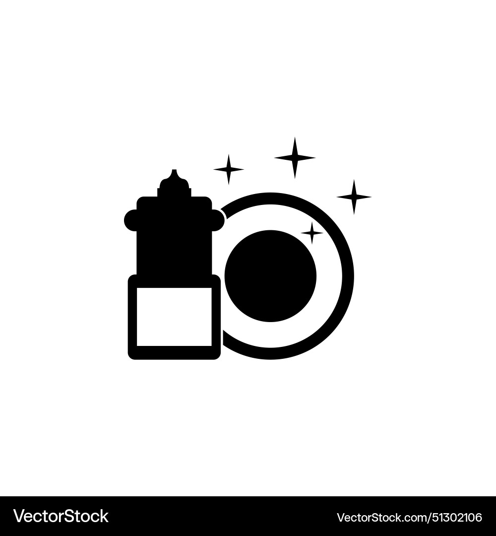 Hand dishwashing liquid with clean plate dish Vector Image