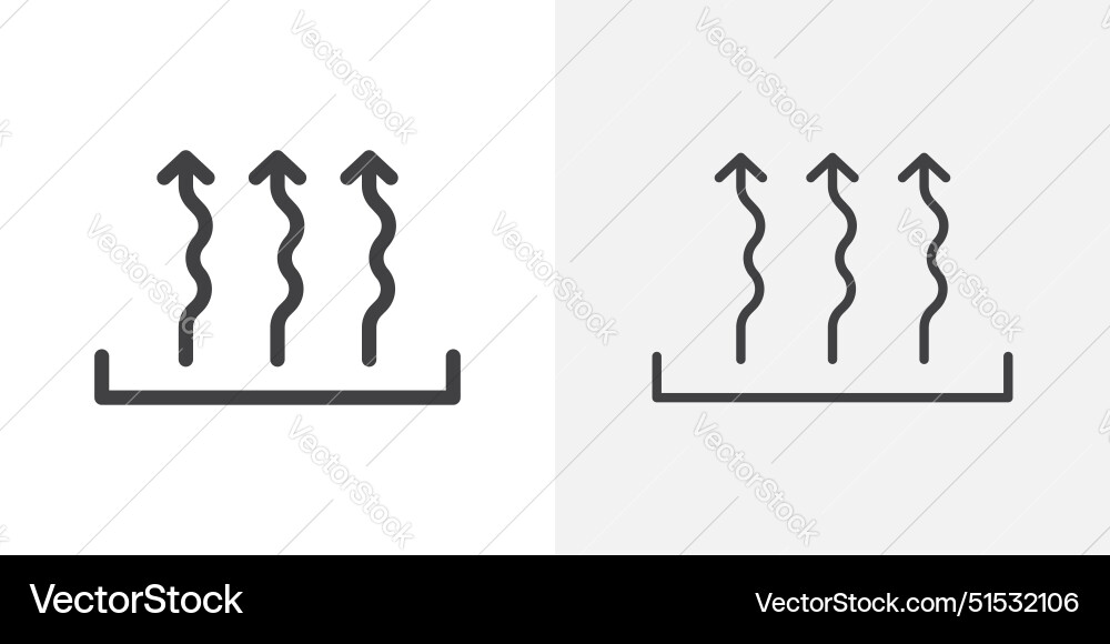 Heat icon set steam symbol thermal warm Royalty Free Vector
