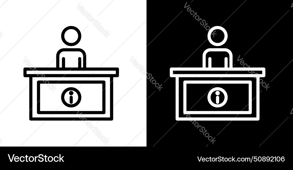 Help desk information icon set reception info Vector Image